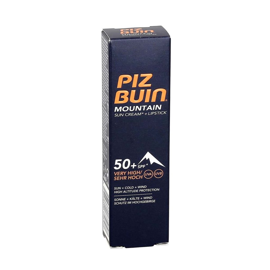 Piz Buin Mountain Sun Cream SPF 50 + lipstick, tube de 20ml + stick de ...