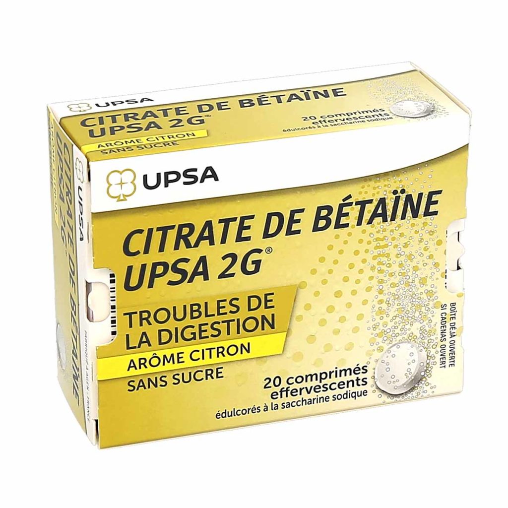 Citrate de Betaîne UPSA 2g, Trouble de la Digestion, boite de 20 ...