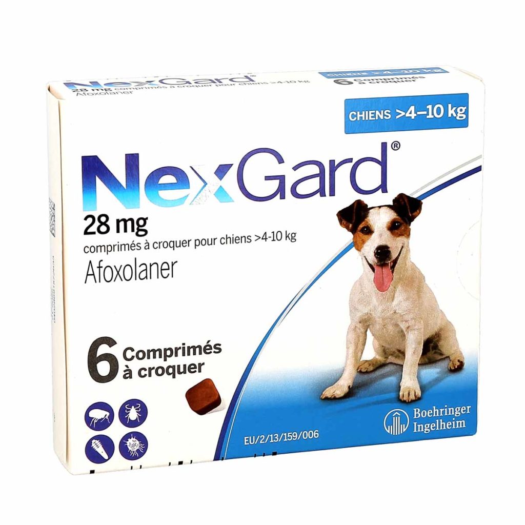 Nexgard Chien 68mg (10-25kg) comprimés à croquer, boîte de 6 comprimés ...