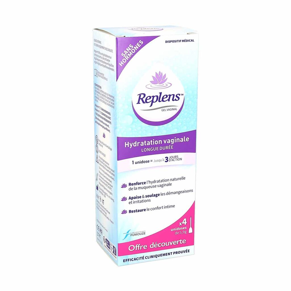 Replens Gel Vaginal Hydration Longue Durée Sans Hormones, boîte de 4 ...