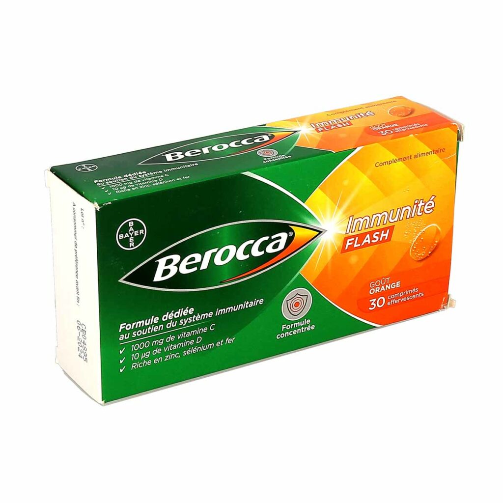 Berocca Immunité Flash Goût Orange 30 Comprimés Effervescents - La ...