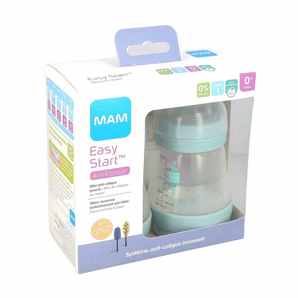 MAM Easy Start 2 Biberons Anti-Colique Couleurs de la Nature 160ml 0 Mois et + Débit 2 - La ...