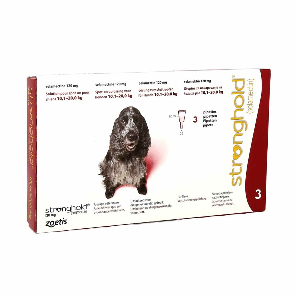 STRONGHOLD 120MG SPOT-ON CHIENS 10,1 À 20KG BOÎTE DE 3 PIPETTES - La ...