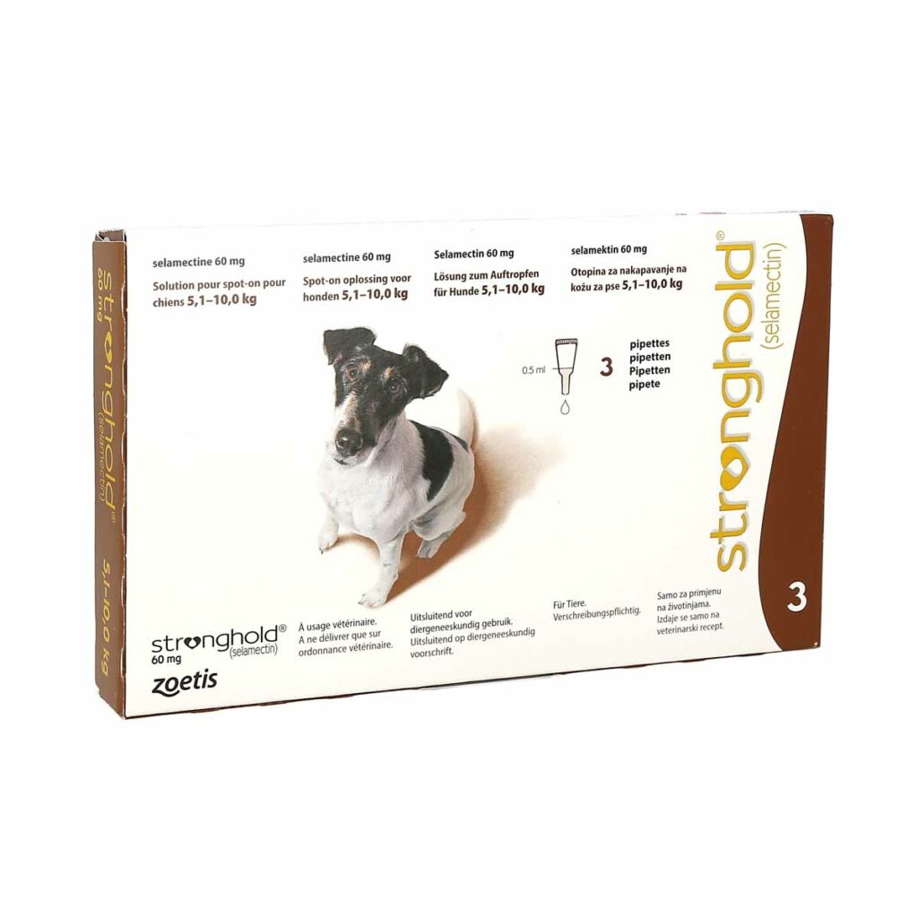 STRONGHOLD 60MG SPOT-ON CHIENS 5,1 À 10KG BOÎTE DE 3 PIPETTES - La ...