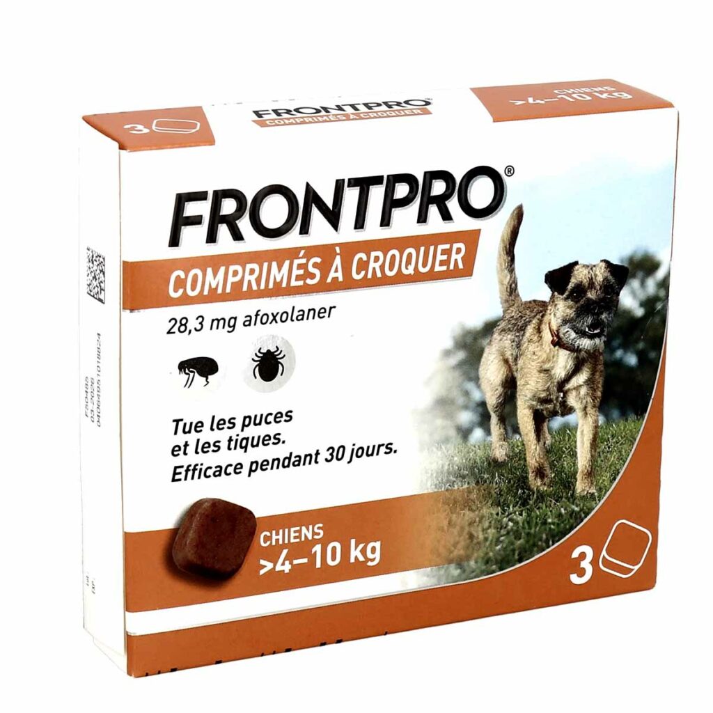 Frontpro Comprimés à Croquer Antiparasitaire pour Chiens 4-10kg, boîte ...