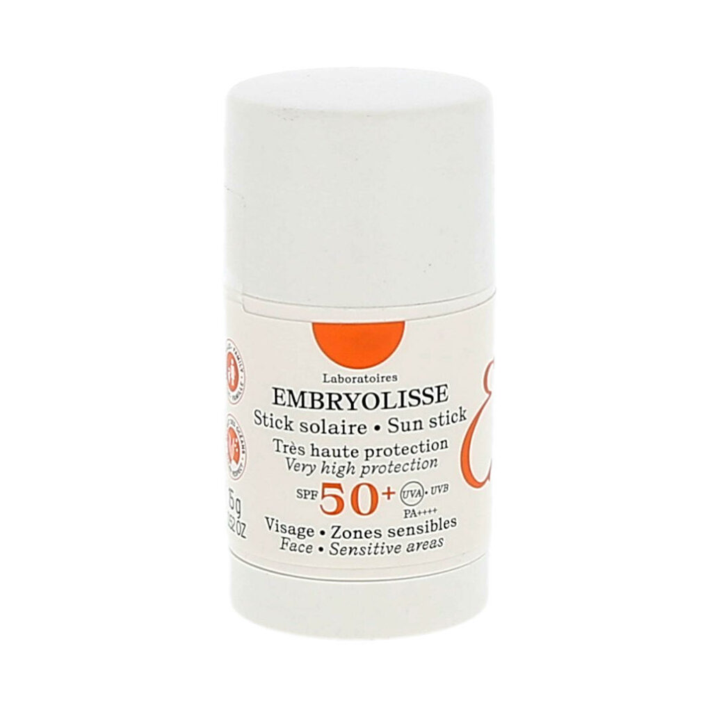 Embryolisse Stick solaire SPF50+, Visage et zones sensibles, 1 stick de ...
