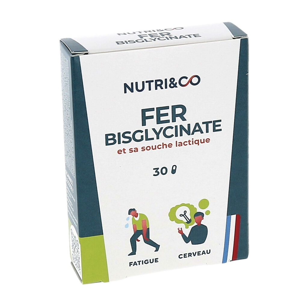 Nutri&Co Fer Bisglycinate et sa souche lactique, Fatigue/Cerveau, 1 ...