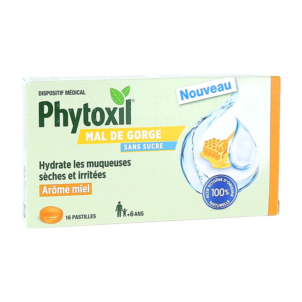 Phytoxil Mal de Gorge, Sans Sucre, Arôme Miel, 1 boite de 16 pastilles ...