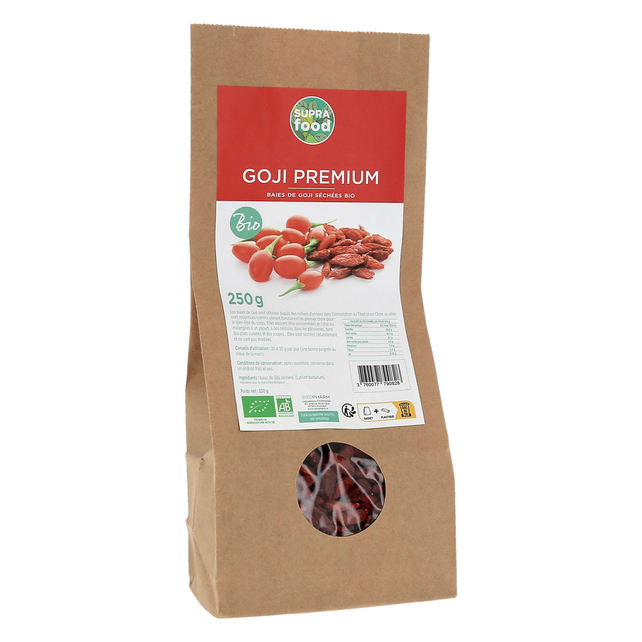 Supra Food Goji Premium Bio, Baies séchées, 1 sachet de 250g - La ...