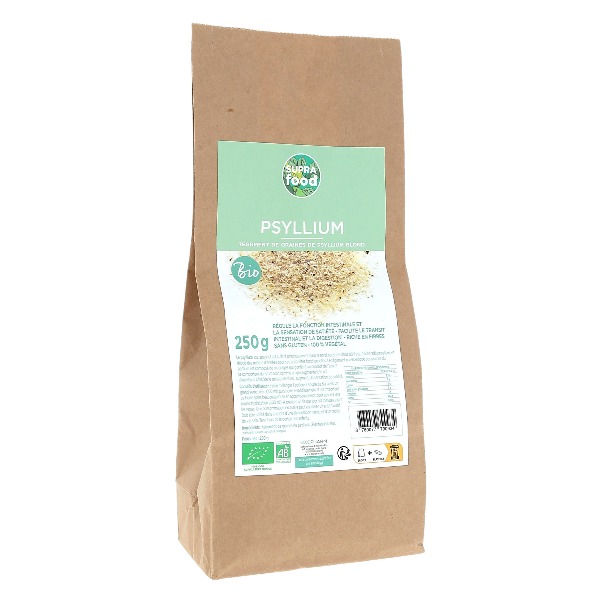 Supra Food Psyllium Bio, Tégument de graines de Psyllium Blond, 1 ...