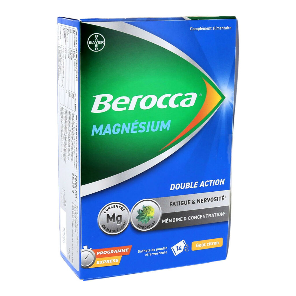 Berocca Magnésium Double Action poudre effervescente, Programme express ...