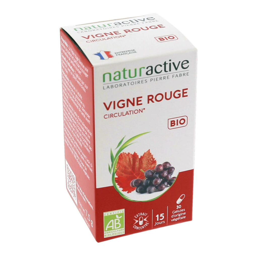 Naturactive Vigne Rouge Bio, Circulation, boite de 30 gélules - La ...